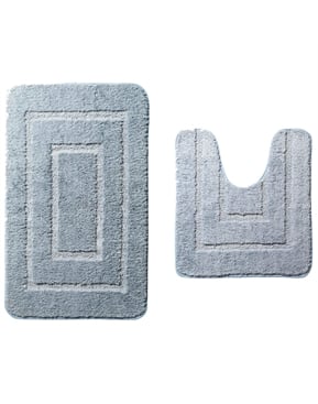 Pale Blue | Microfibre Supersoft Bath Mat - 2 Piece Set | Scott's of Stow
