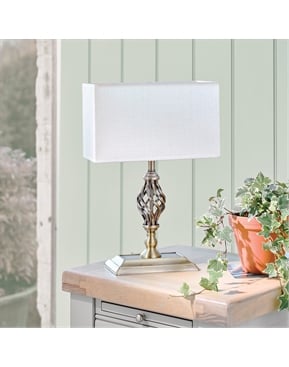 Barley Twist Table Lamp - Slimline, with Bulb | Scott's of Stow