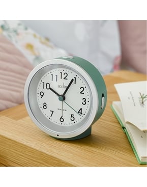 Moss Green | Silent Sweeping Alarm Clock | Scott's of Stow