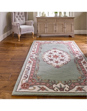 Grey | Traditional Hand Tufted & Sculpted Pure Wool Rug | Scott's of Stow