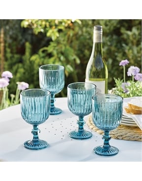 Blue | Coloured Glass Goblet Set | Scott's of Stow