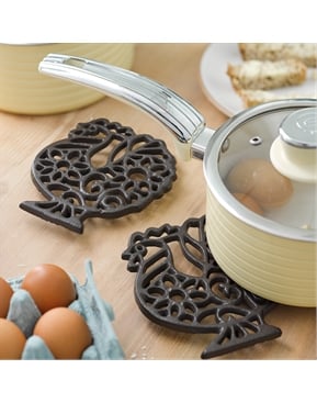 Set of 2 Cast Iron Chicken Trivets | Scott's of Stow