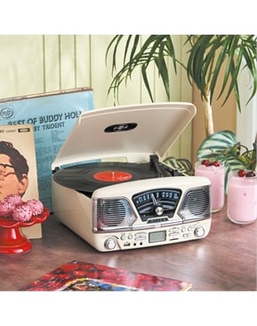Cream | Retro Style Record Player with Bluetooth | Gift Discoveries