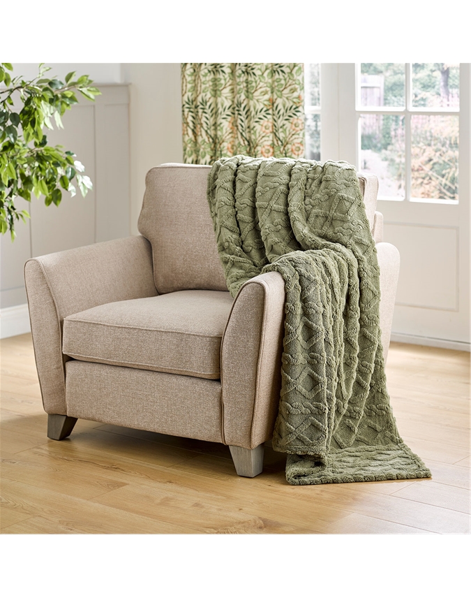 Sage | Candlewick Cable Throw | Pure Collection