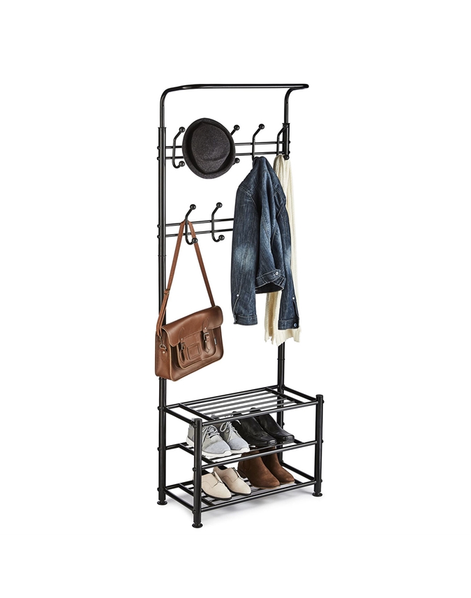 Black | Multi-purpose Hallway Stand with 18 Hooks | Scott's of Stow