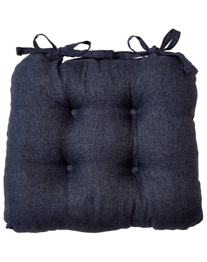 Denim | Foxcote Button-effect Seat Cushion | Scott's of Stow