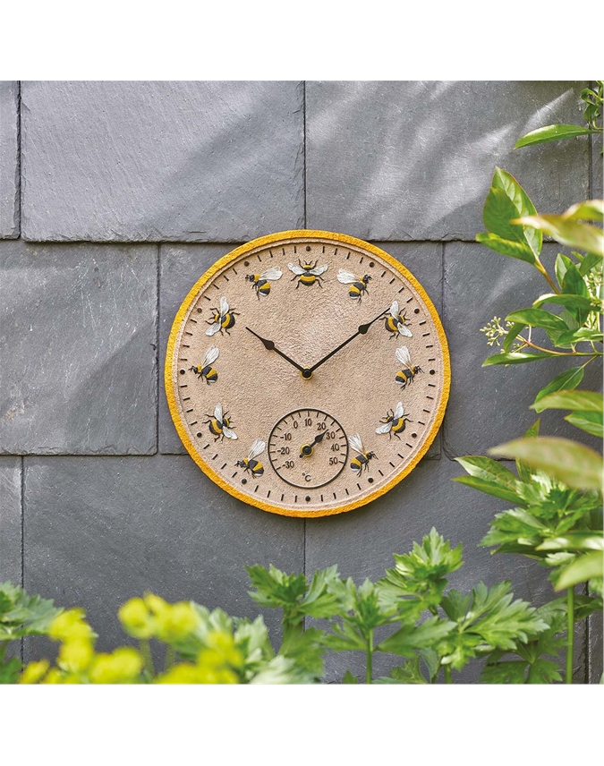 1colour | Bee Wall Clock & Thermometer | Gift Discoveries
