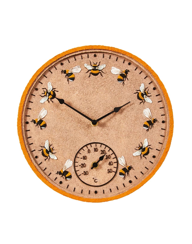 1colour | Bee Wall Clock & Thermometer | Gift Discoveries