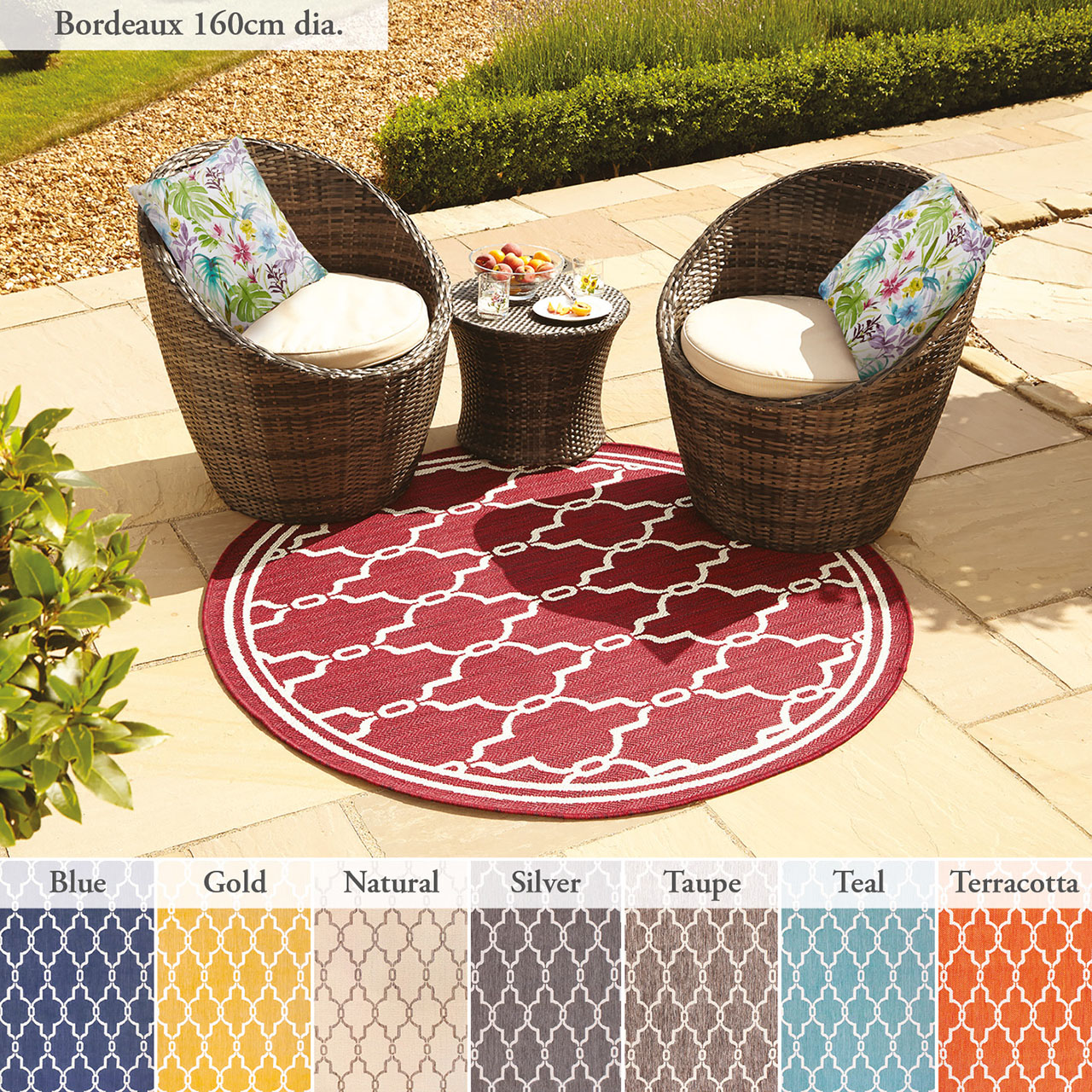 120 x 170cm | Spanish Tile Indoor-Outdoor Rug | Scott's of Stow