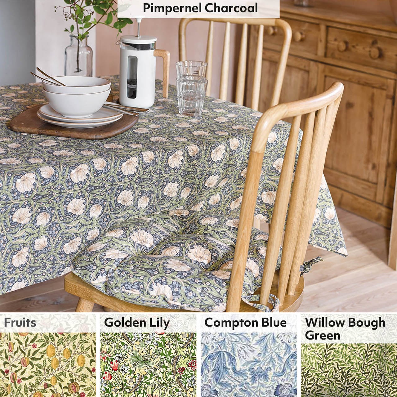 132cm dia. | William Morris Cotton Tablecloth | Scott's of Stow